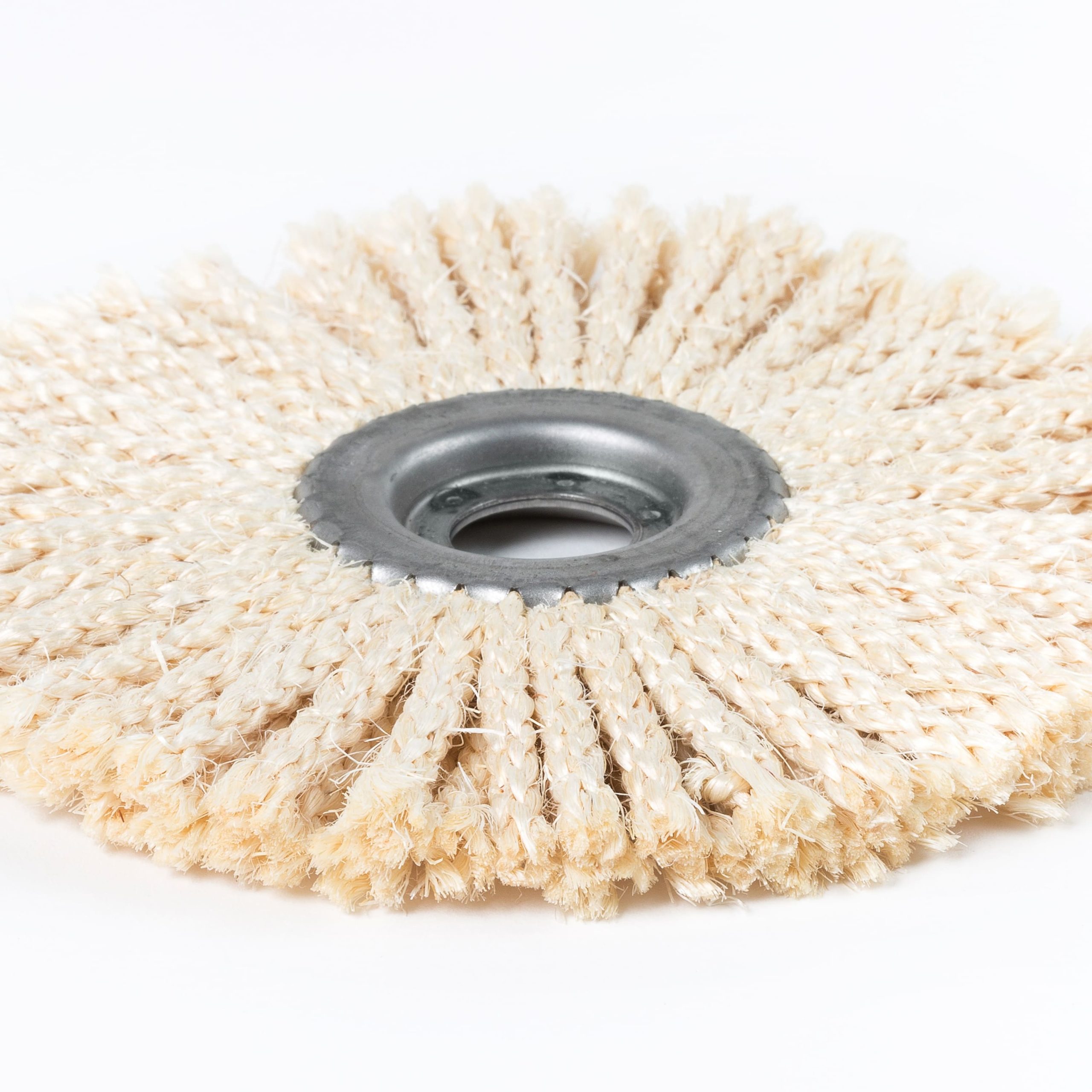 DISCO DE PULIR DE SISAL CON GRAPA METÁLICA EJE 20 - Pulidos Mundo Metal
