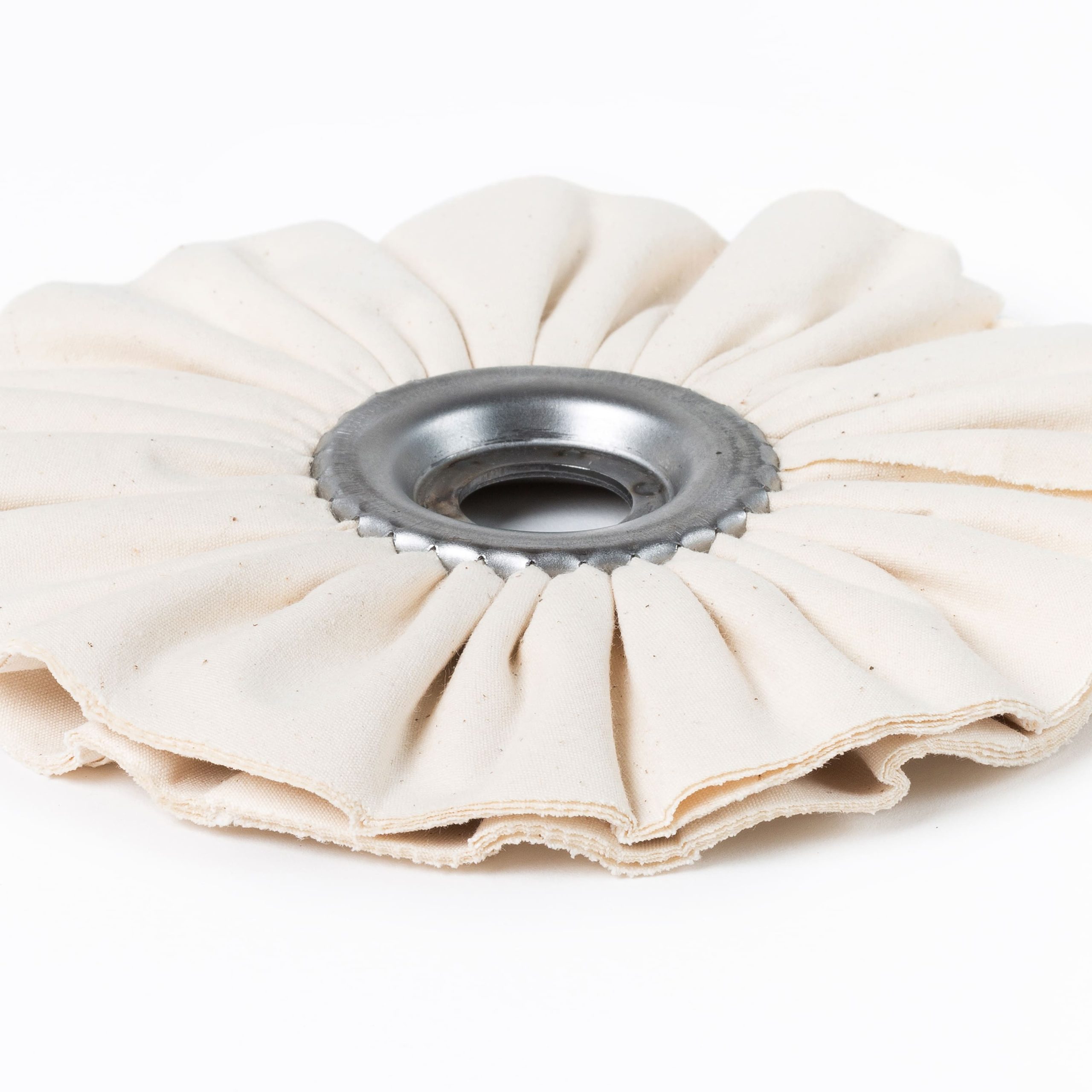 DISCO DE PULIR ALTO BRILLO CON GRAPA METÁLICA EJE 20 - Pulidos Mundo Metal